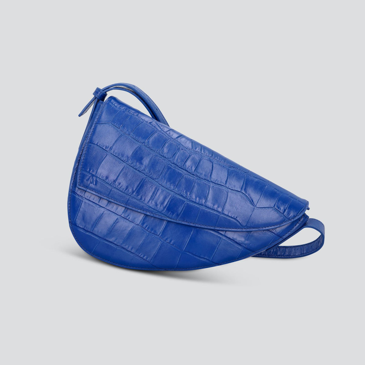 Rebel Cross Body - soft croco electric blue – Kaai Bags | North America